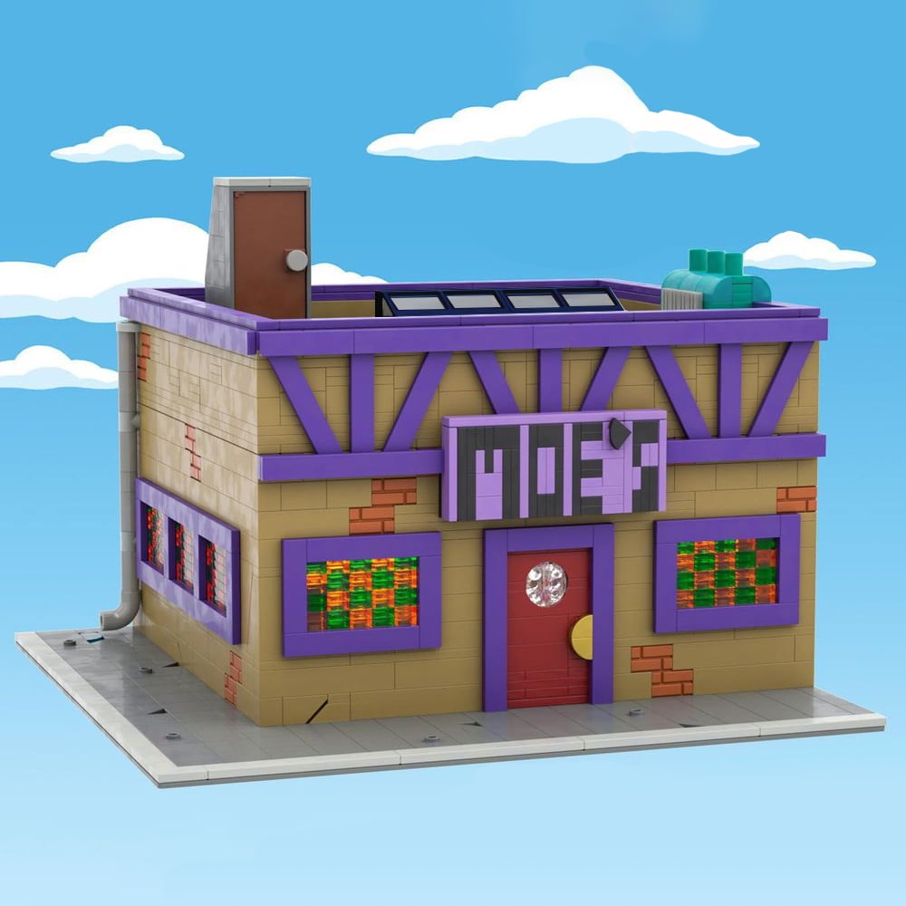 NEW Simpsoned Moe's Tavern Building Block Set Idea Modular Street View ...