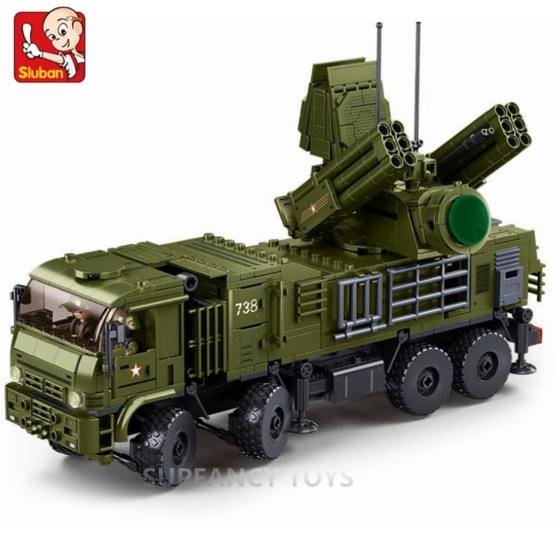 NEW Sluban Military Model Bricks Tank Infantry Fighting Vehicle Air Defense System Building ...