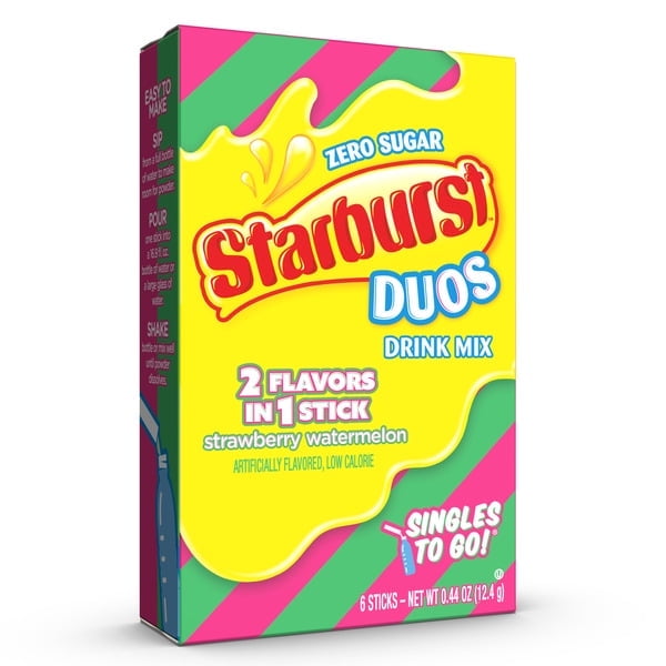 Starburst DUOS Drink Mix, Strawberry Watermelon, Sugar-Free Singles-to ...