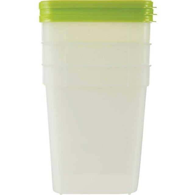 Stor Keeper 1 Quart Microwavable & Freezable Clear Square Food Storage Containers (3-Pack ...