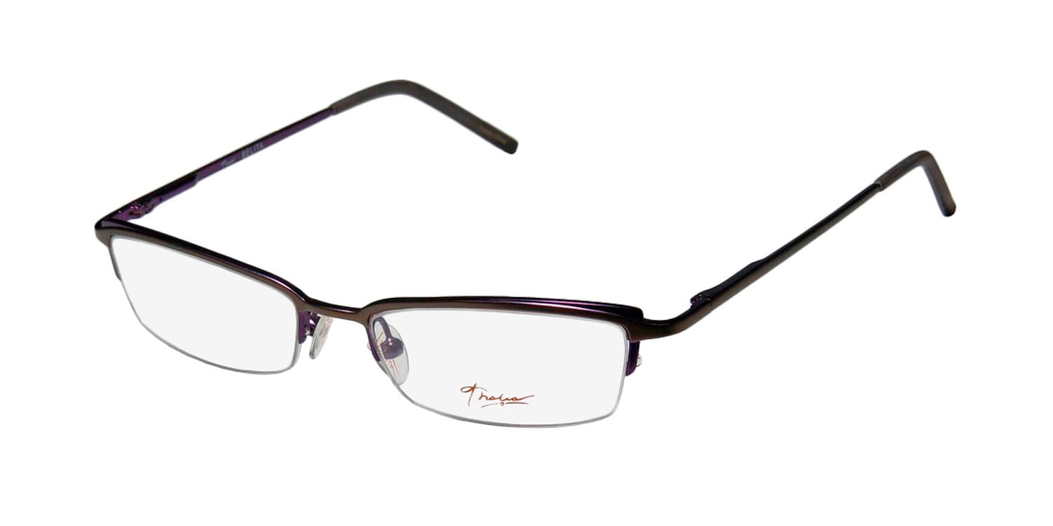 NEW THALIA BELITA WOMENS/LADIES CAT EYE HALF-RIM BROWN / PURPLE HALF ...