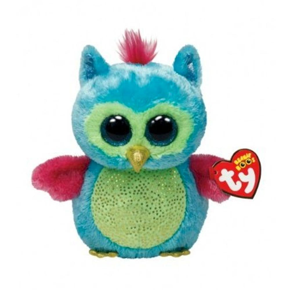 NEW TY Beanie Boos - Opal - Multi Color Owl Exclusive (Glitter Eyes ...