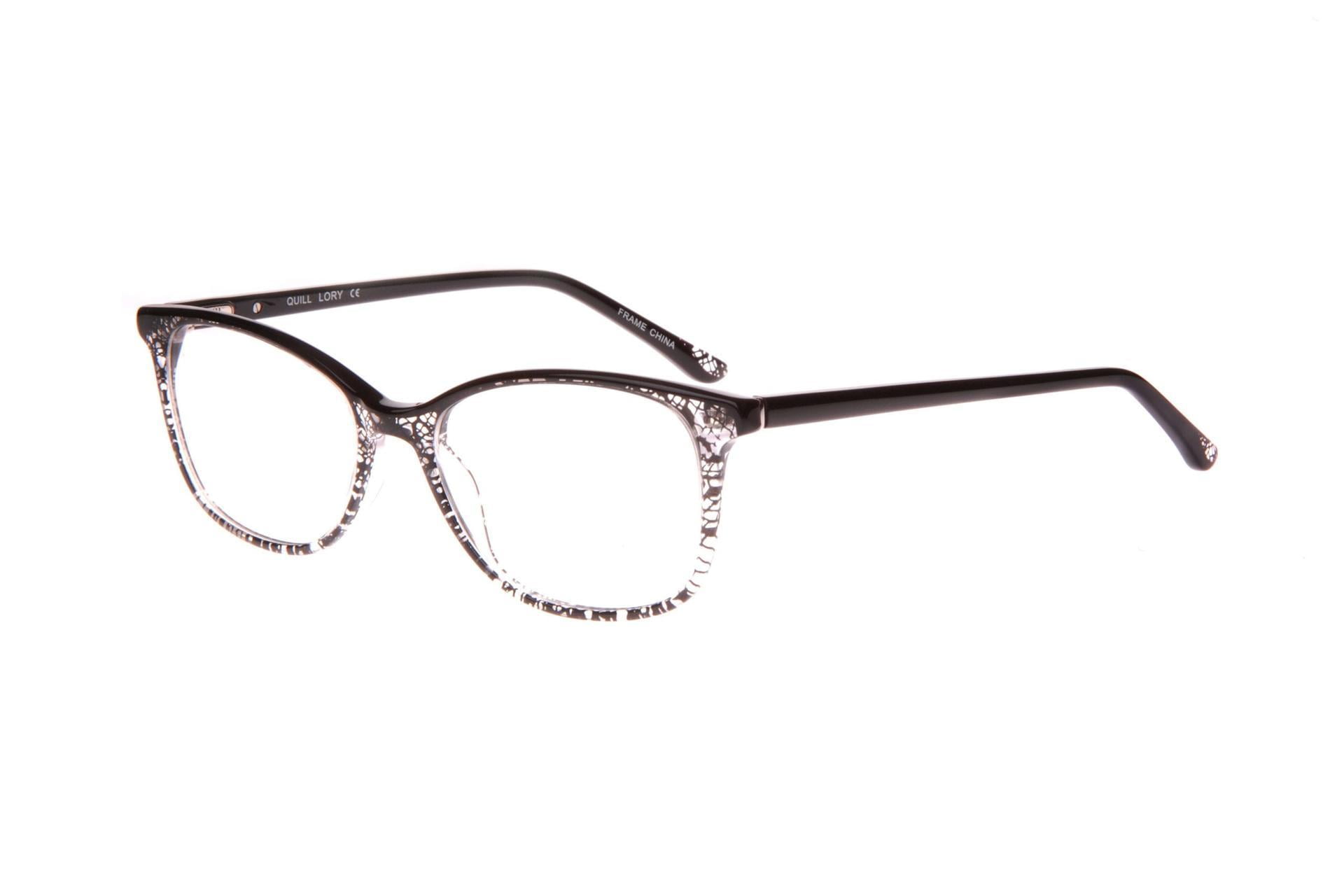 NEW Thin & Light QUILL Black Lace LORY Eyeglasses 52/17/140 with Case ...