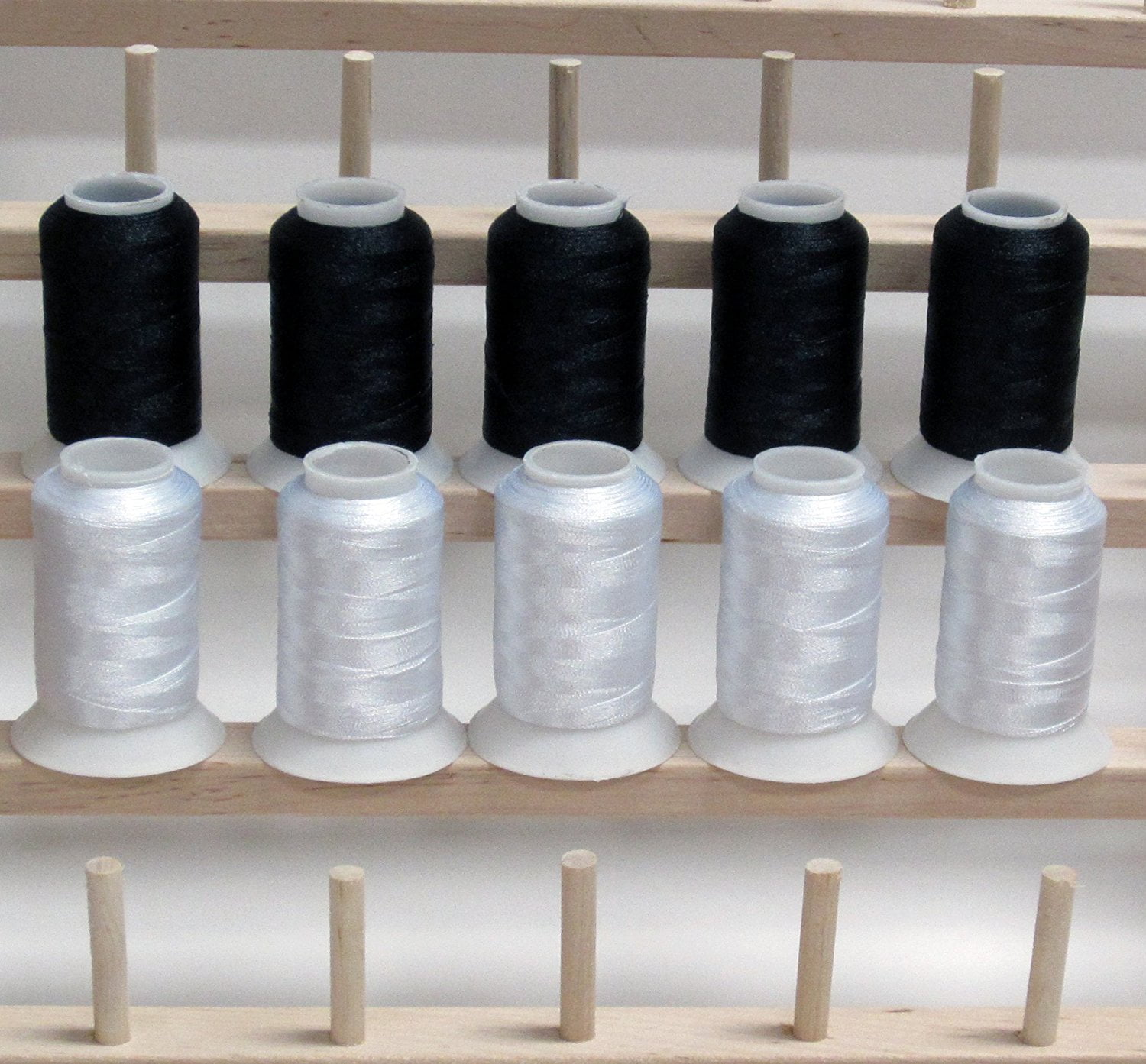 ThreadNanny White & Black Poly Machine Embroidery Threads for Home ...