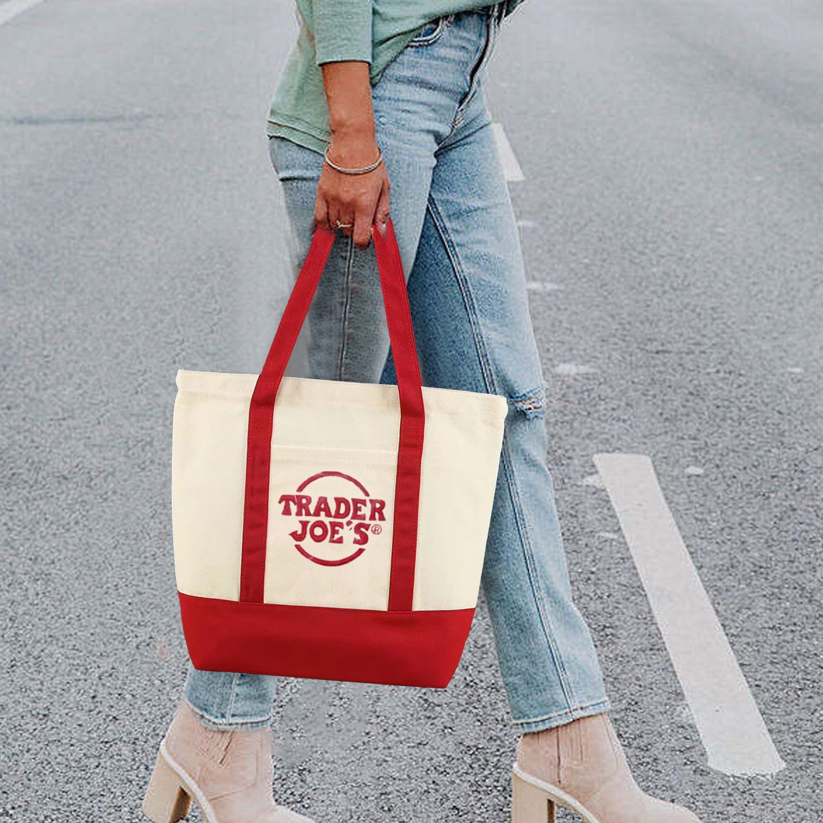 NEW Trader/Joe’s Mini Canvas Tote Bag Set Of A Shopping Bag HAND Trader ...