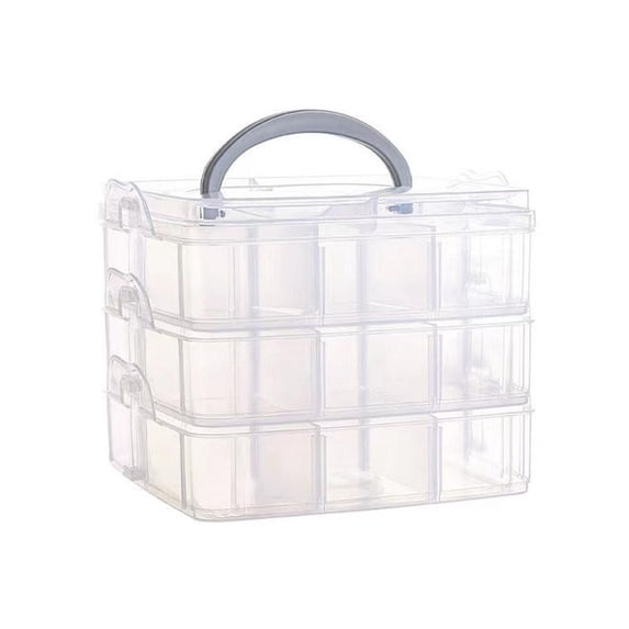 NEW_Transparent three-layer 18 grids (A)$ Candy storage box multi-layer ...