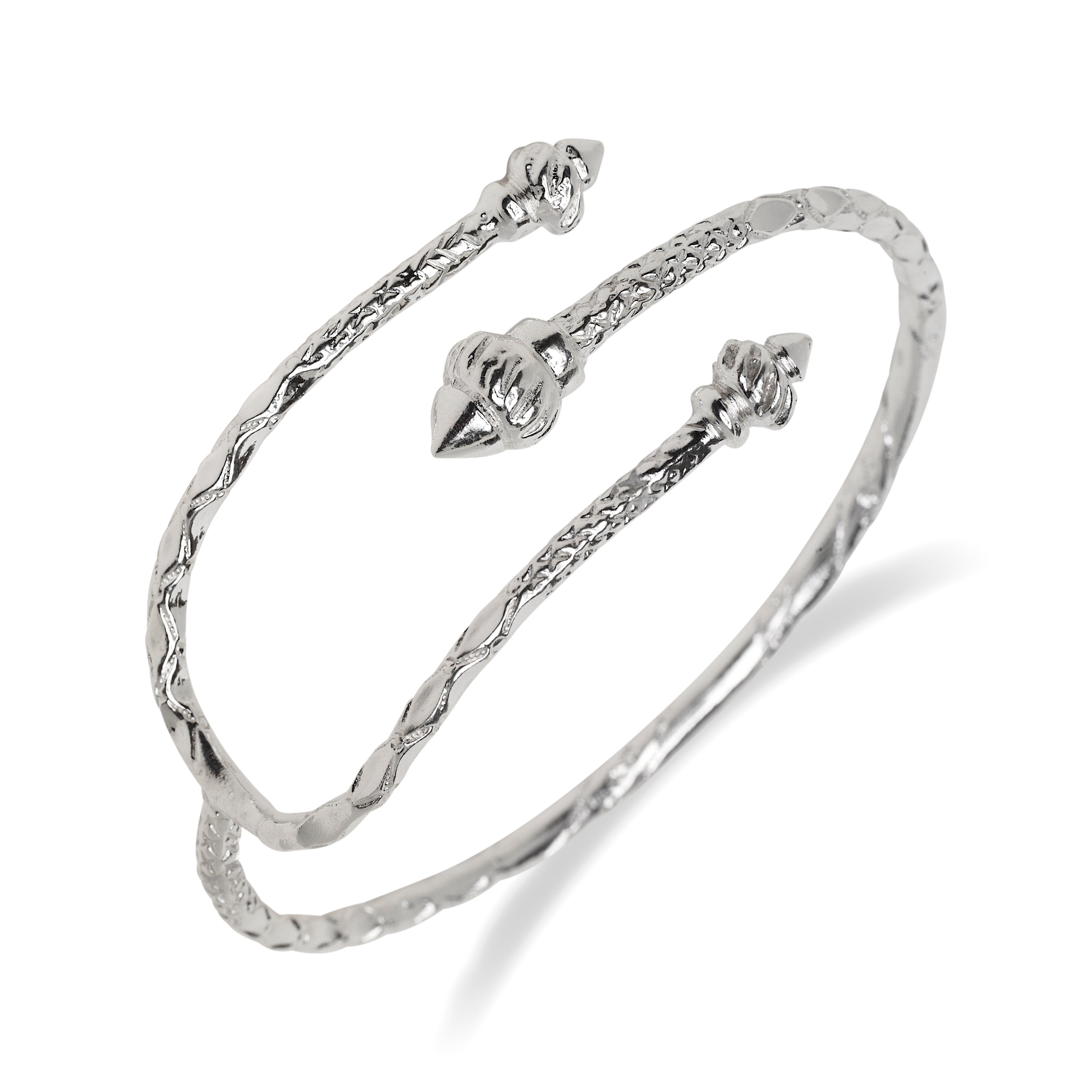 NEW! Tri Tip 925 Solid Sterling Silver West Indian Bangle with Ridged ...