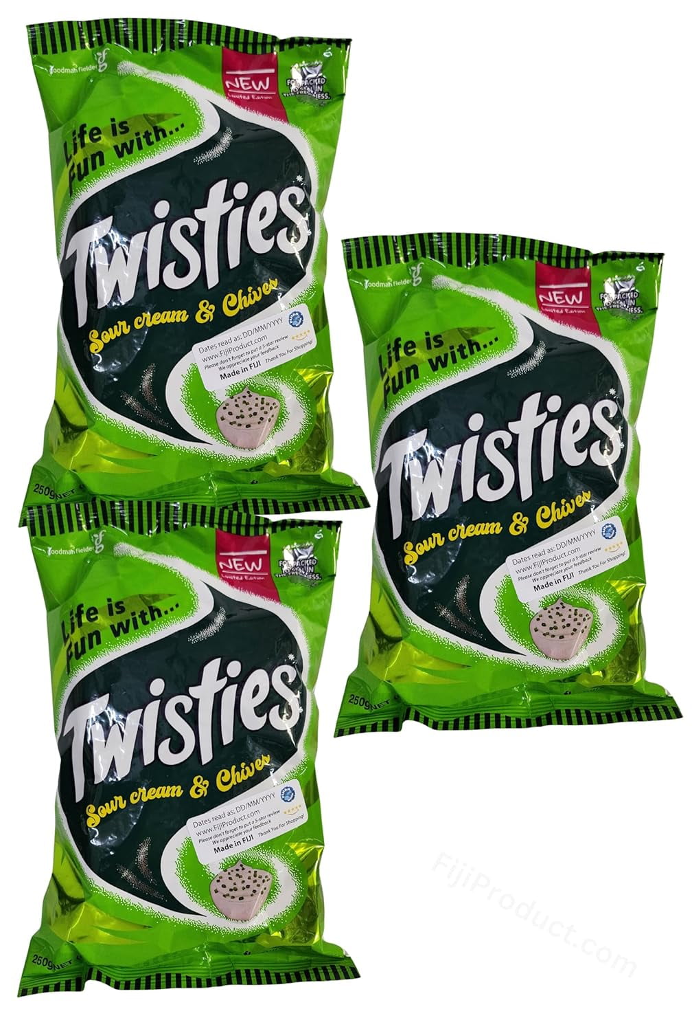 NEW! Twisties Sour Cream & Chives Snacks (Pack of 3 x 250g) Favorite ...
