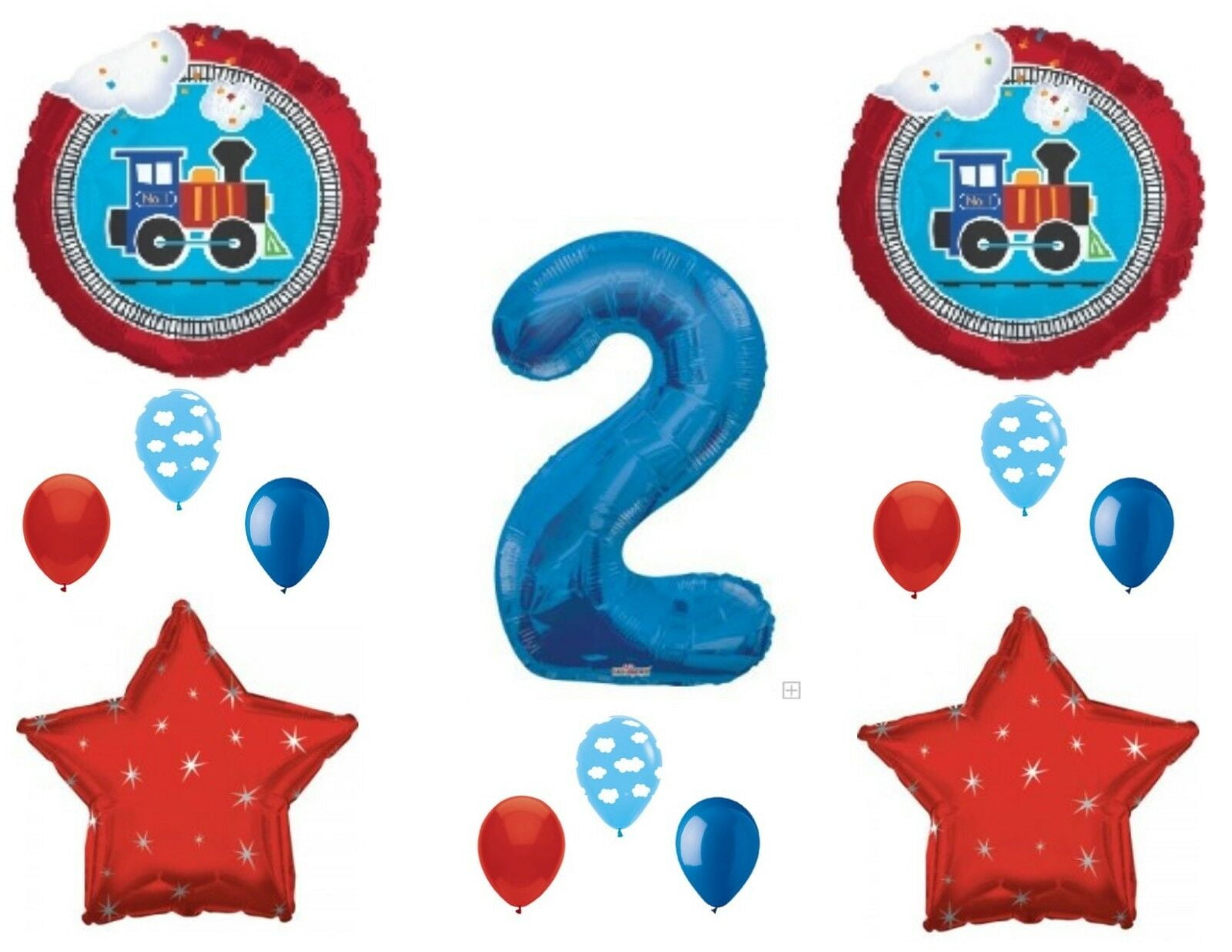 NEW! Two Two Train 2nd Birthday Party Balloons Decoration Supplies ...