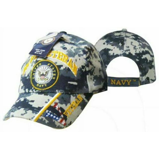 NEW! US NAVY USN VETERAN SIDE USA VETERAN FLAG BALL CAP HAT ACU NAVY ...