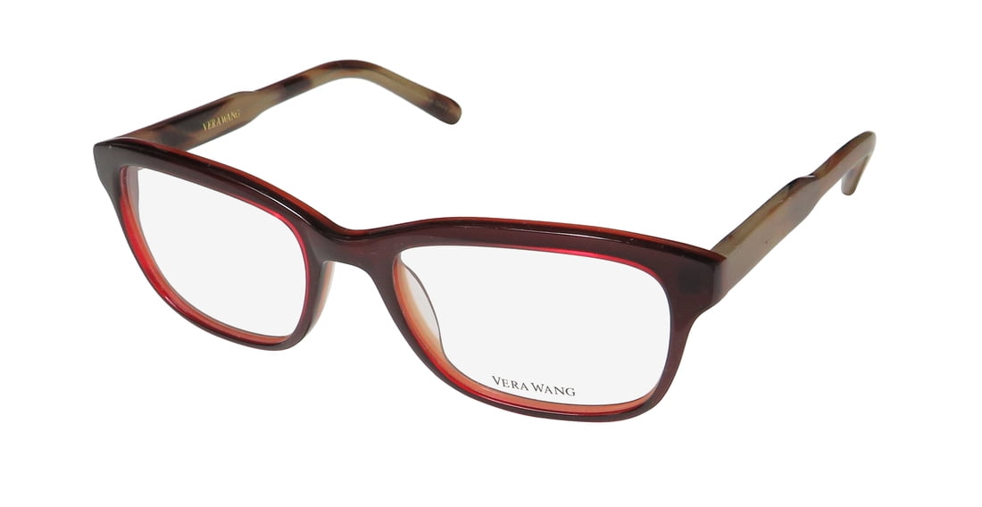 NEW VERA WANG LUXE MANON WOMENS/LADIES RECTANGULAR FULL-RIM CRIMSON ...