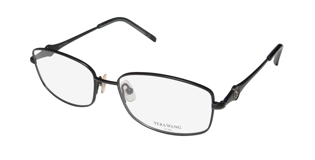 NEW VERA WANG LUXE PLACIDA WOMENS/LADIES RECTANGULAR FULL-RIM TITANIUM ...
