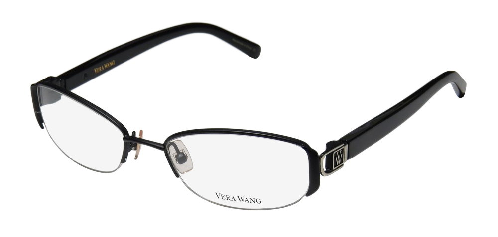 NEW VERA WANG V091 WOMENS/LADIES DESIGNER HALF-RIM BLACK FRAME DEMO ...