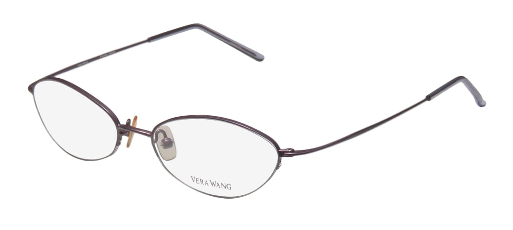 NEW VERA WANG V24 WOMENS/LADIES CAT EYE HALF-RIM TITANIUM LILAC ELEGANT ...