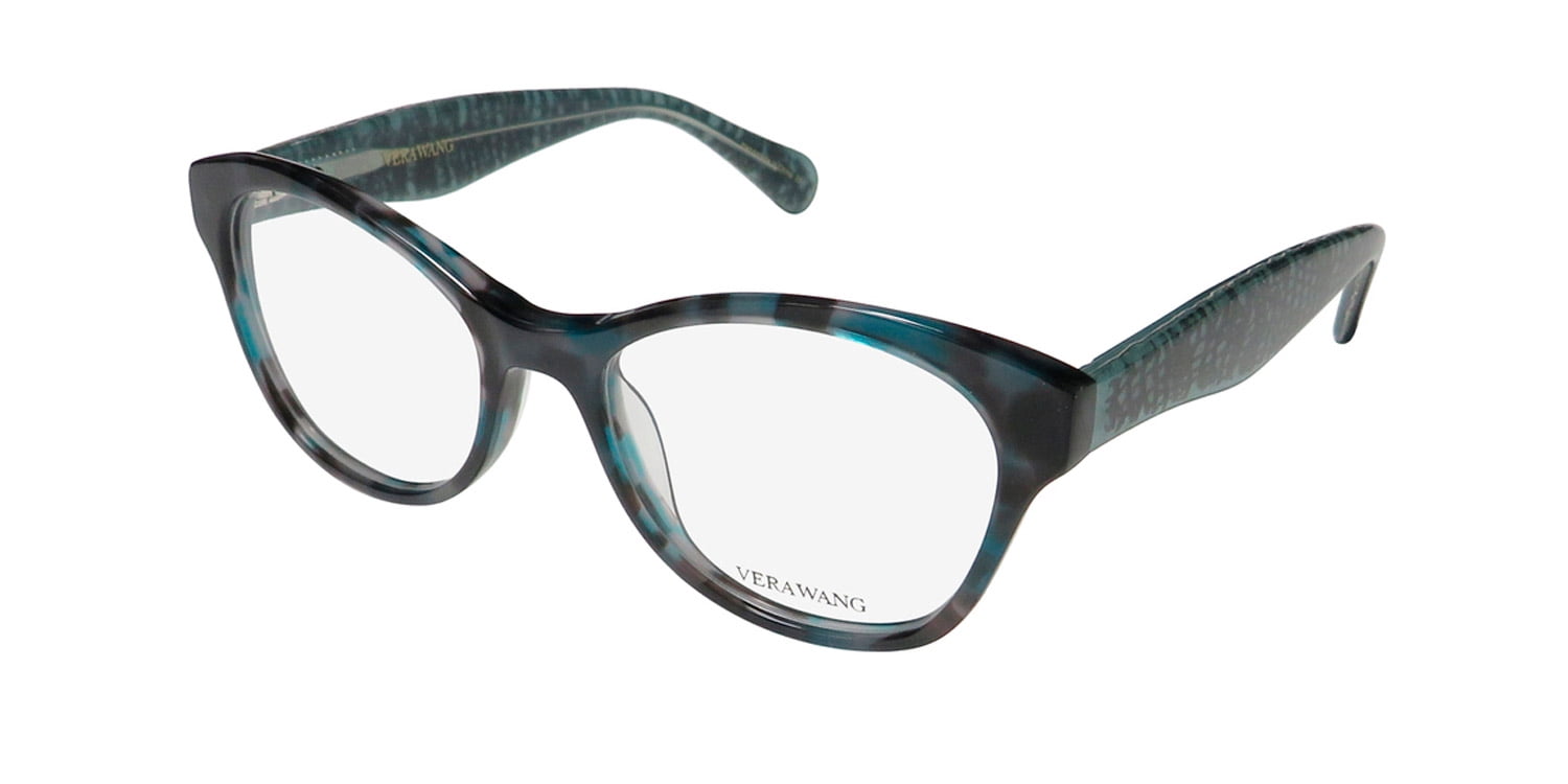 NEW VERA WANG V374 WOMENS/LADIES CAT EYE FULL-RIM TEAL FRAME DEMO ...