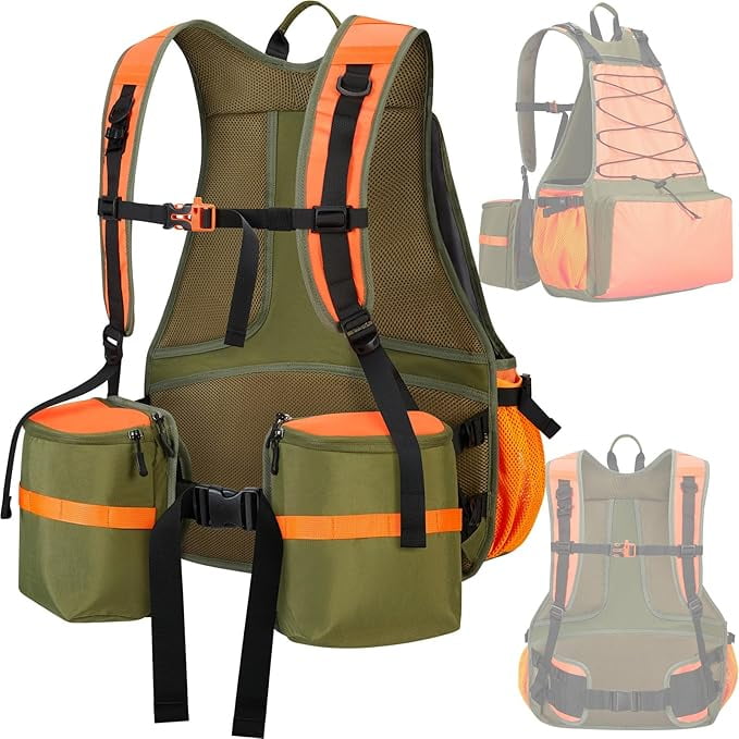 NEW VIEW Upland Hunting Vest for Men - Blaze Orange, Pheasant Hunting ...