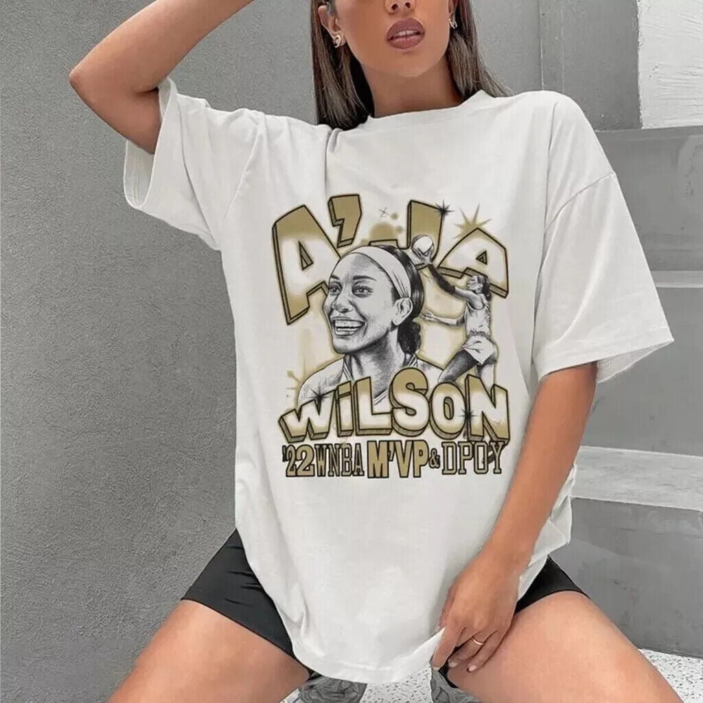 NEW!! WNBA Las Vegas Aces A'ja Wilson MVP DPOY T-Shirt - Walmart.com