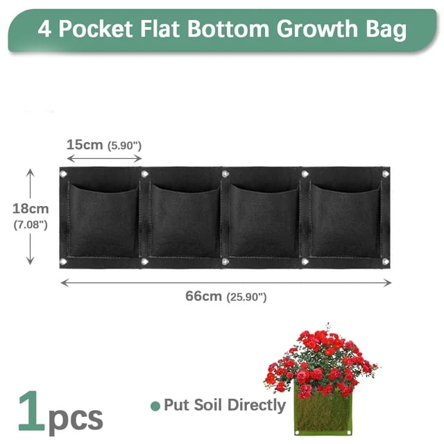NEW Wall Hanging Pockets Planting Bags Flower Pot Home Garden Grow Bag ...