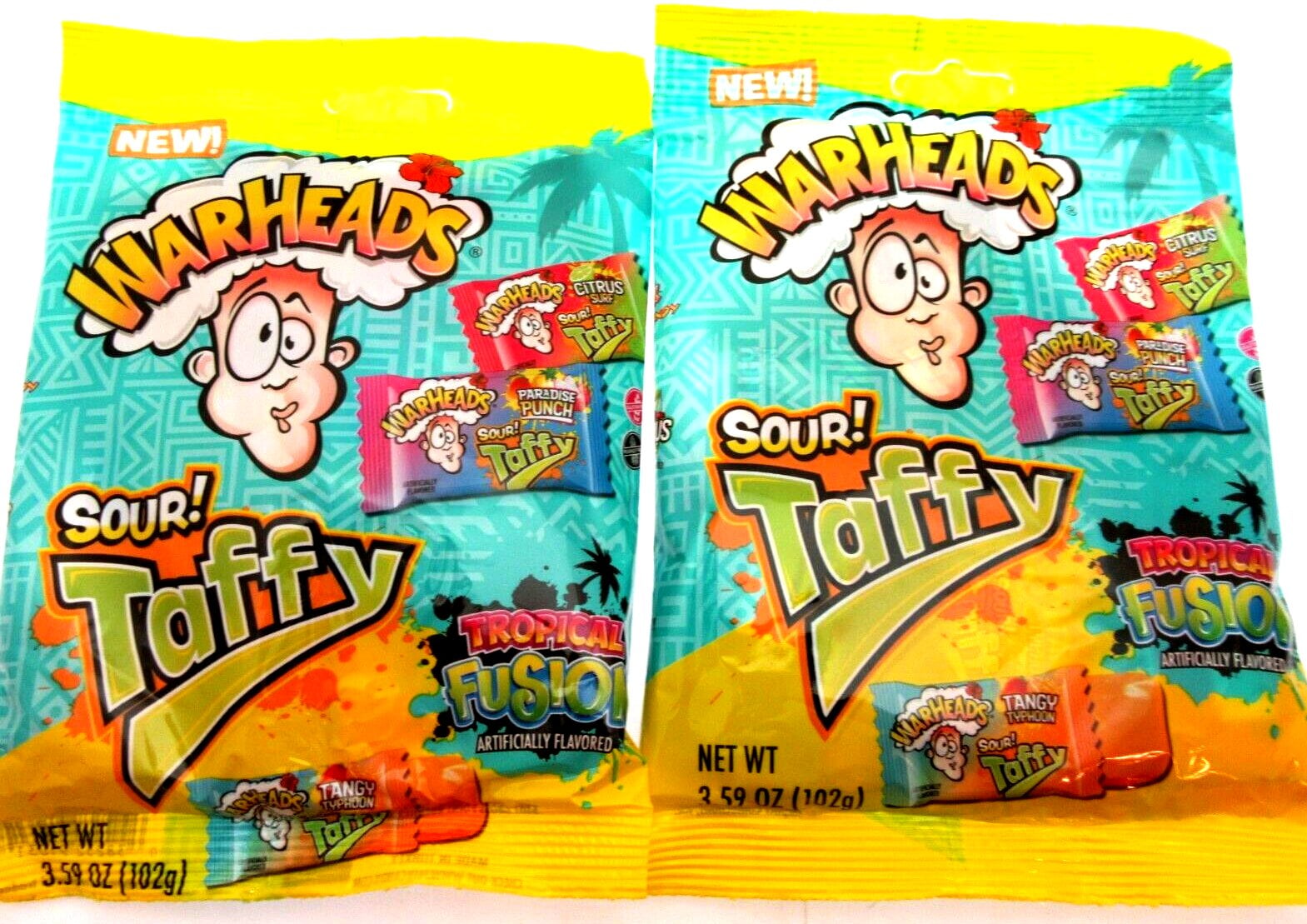 NEW! Warheads Sour Taffy Tropical Fusions 3.59oz Bag Lot of 2 - Walmart.com