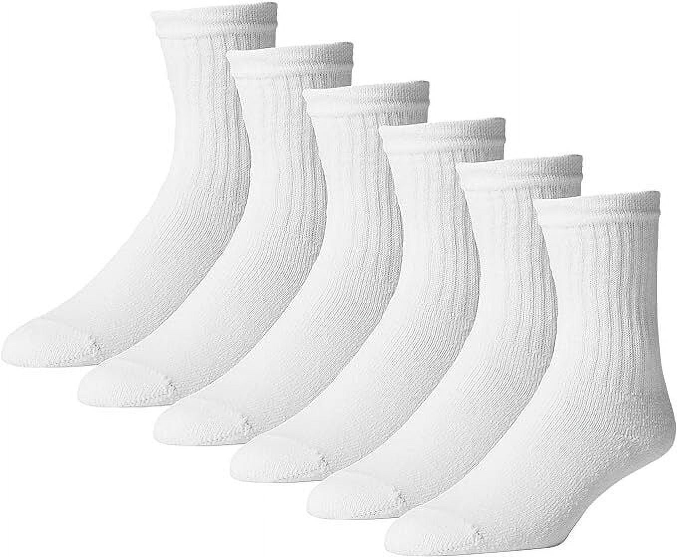 NEW White 6 Pairs Ankle/Quarter Crew Mens Socks Cotton Long Size 10-13 ...