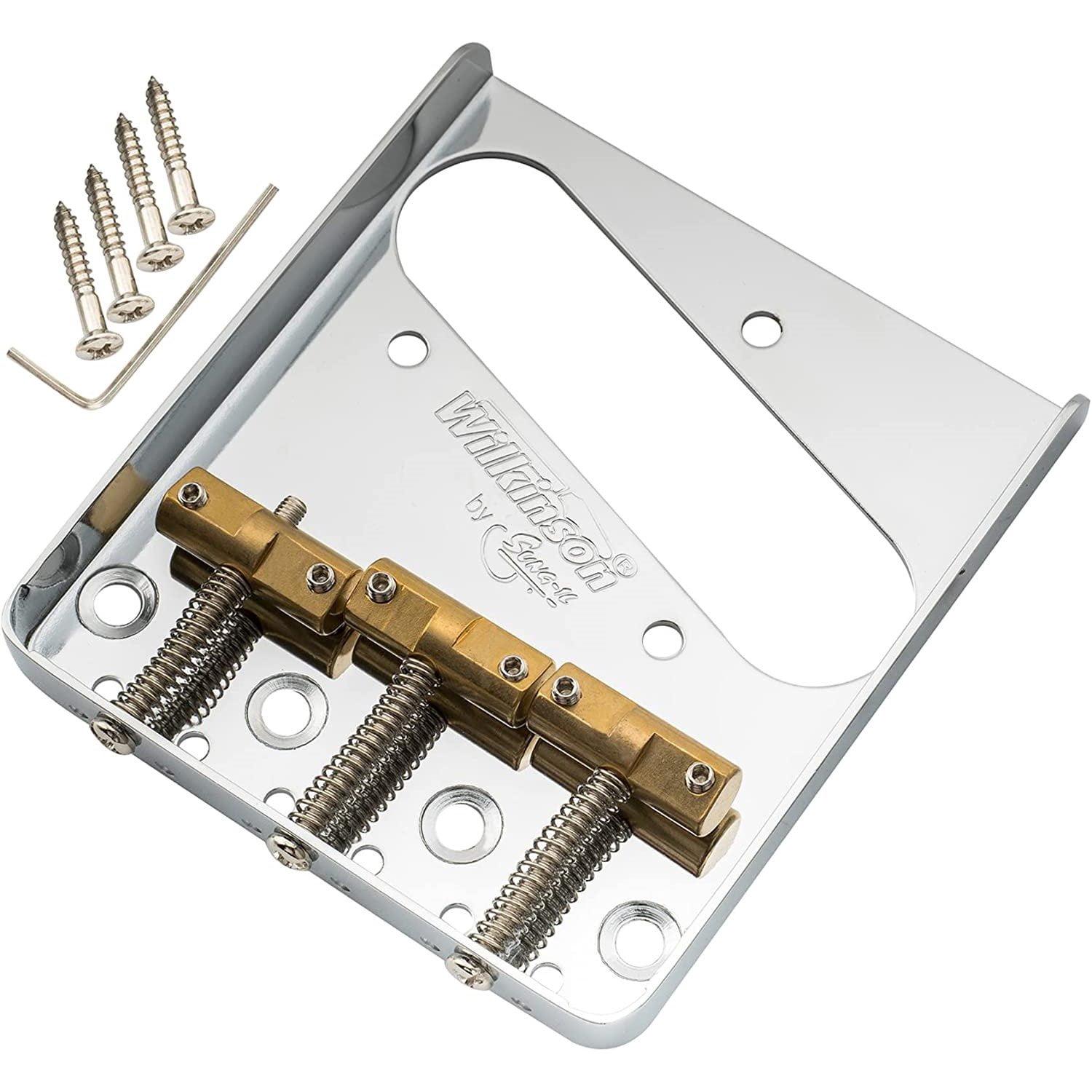 NEW Wilkinson Chrome WTB Ashtray Bridge for Tele guitars, with Brass ...