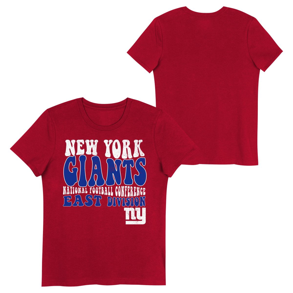 NEW YORK GIANTS Girls Altrnt Color Cotton Short Sleeve Tee Groovy Print ...