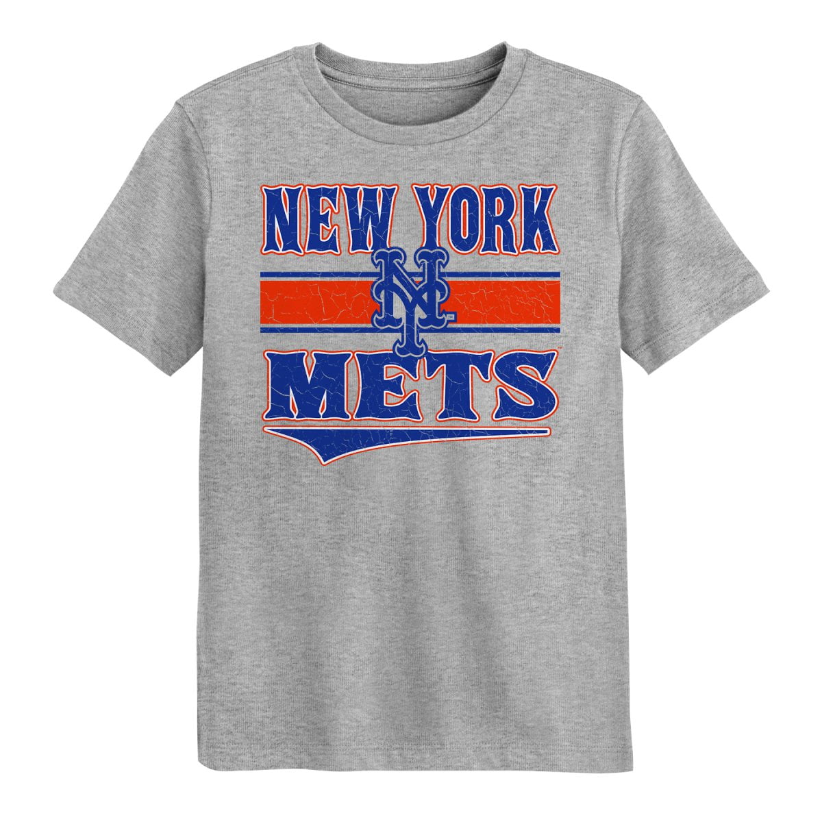 NEW YORK METS Boys Grey Color Cotton Crew Short Sleeve Tee - Walmart.com