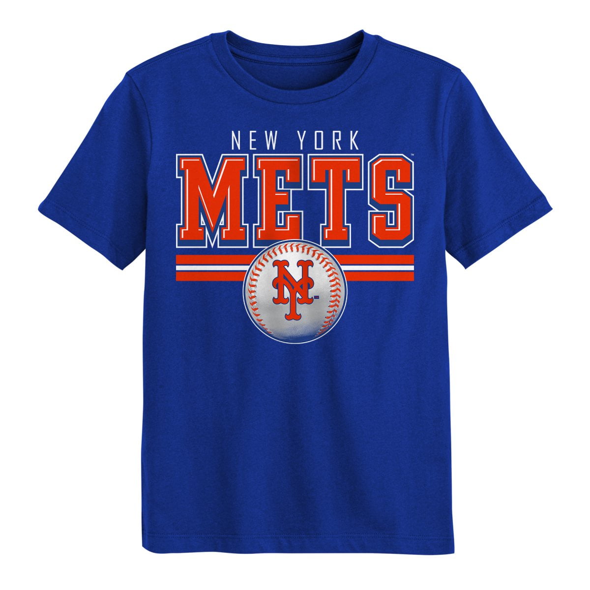 NEW YORK METS Boys Primry Color Cotton Crew Short Sleeve Tee - Walmart.com