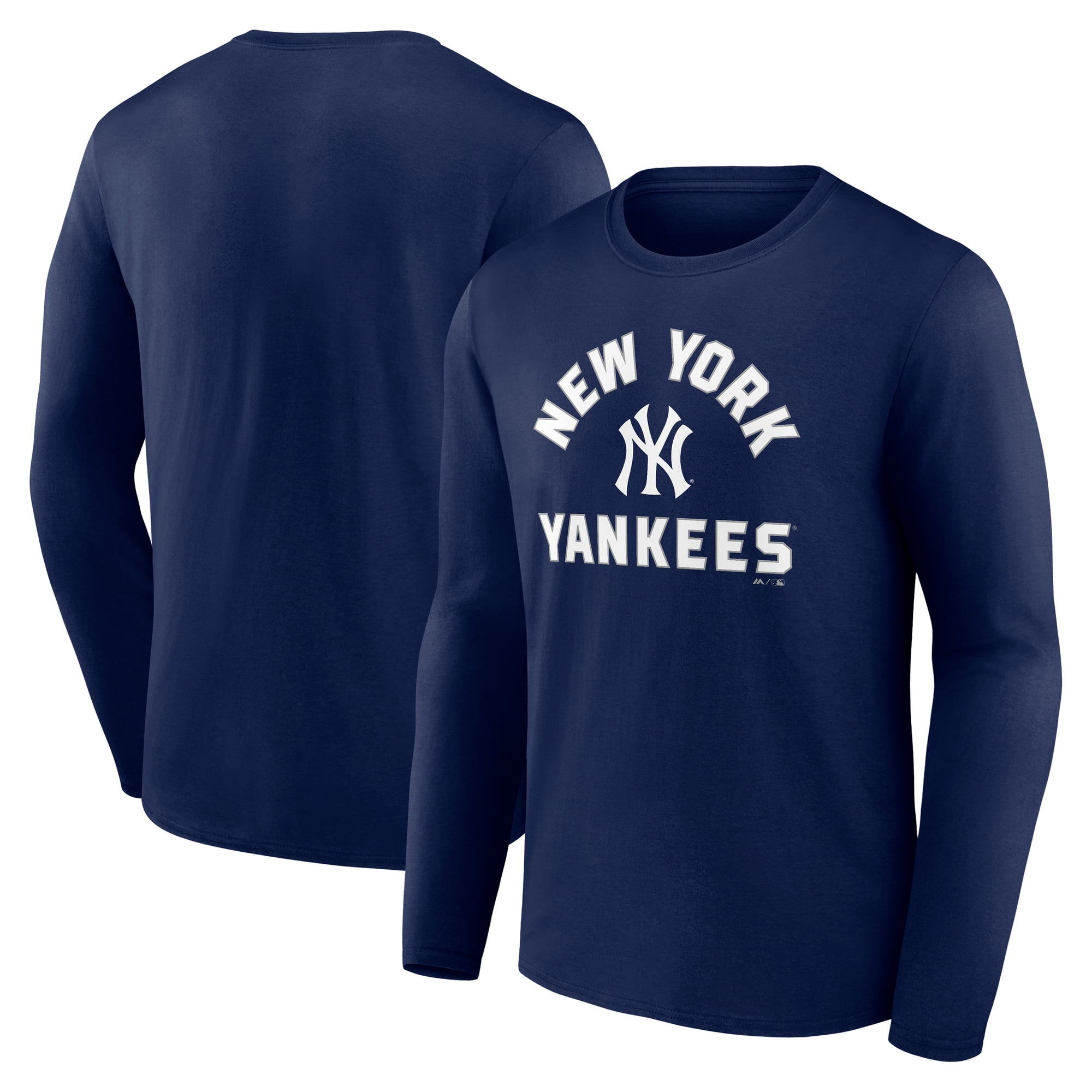 NEW YORK YANKEES Mens Primry Color Cotton Crew Long Sleeve Tee ...
