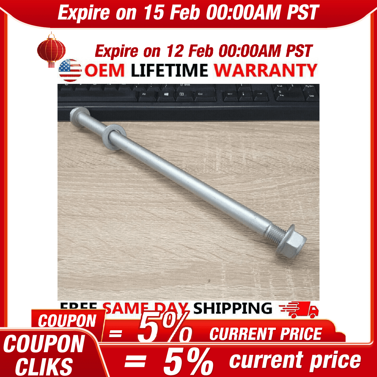 NEW Yamaha rear swingarm pivot bolt + nut + washer Blaster 200 Raptor ...