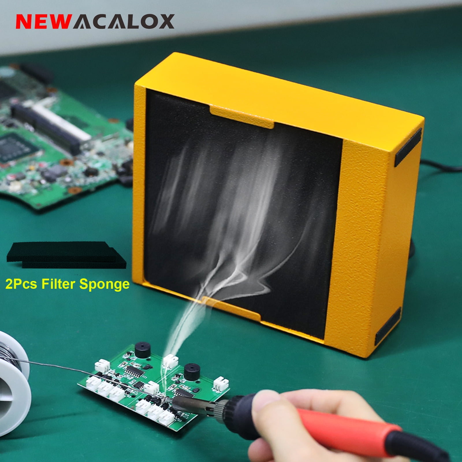 NEWACALOX 30W Soldering Fan Smoke Absorber DIY Working Fan with 2Pcs ...