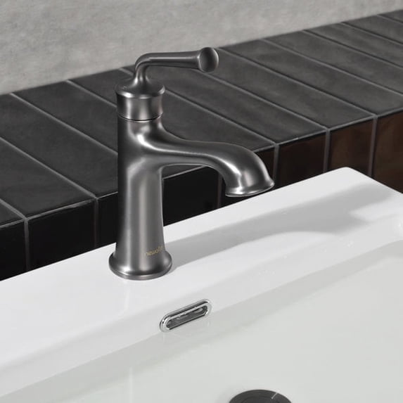 NEWATER Single-Hole Single-handle Bathroom Faucet with Drain Assembly ...