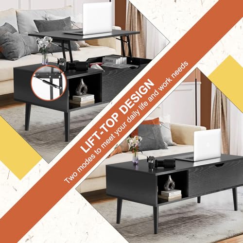 NEWBULIG Lift Top Coffee Table for Living Room, Sofa Desk for Laptop ...