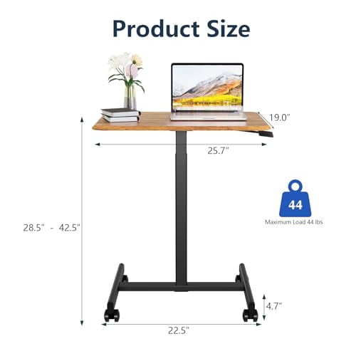 NEWBULIG Mobile Desk Small Rolling Portable Laptop Height Adjustable ...