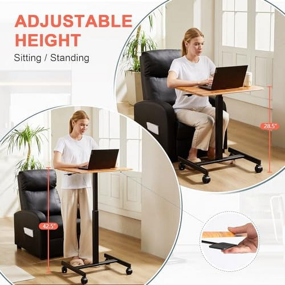 NEWBULIG Set of 2 Small Mobile Laptop Desk with Wheels Portable ...