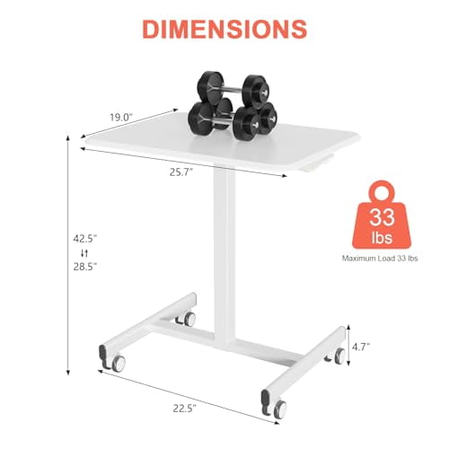 NEWBULIG Set of 2 Small Mobile Laptop Desk with Wheels Portable ...