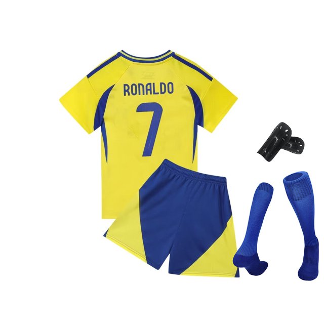 NEWCE 24-25 Riyadh Victory Home Yellow 7 Club Soccer Suit Kids Adult ...