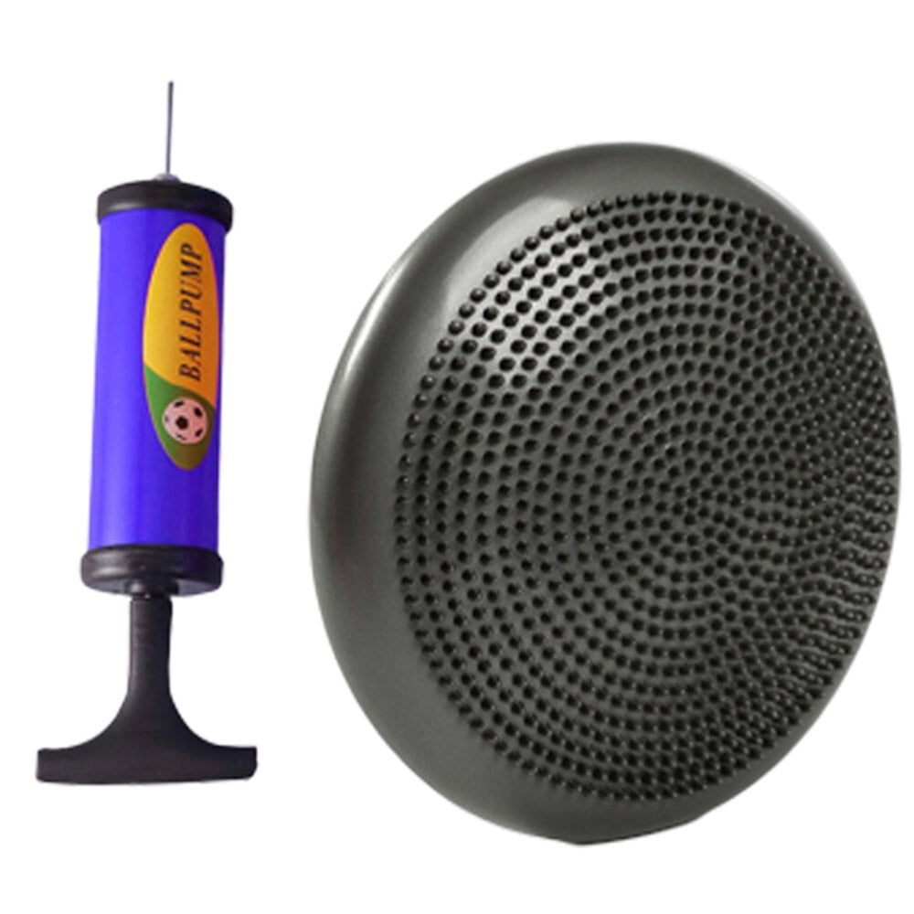 NEWCE 34cm Grey Inflated Stability Wobble Cushion Thick Core Balance ...