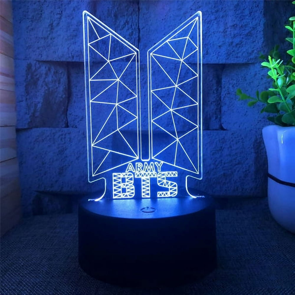 NEWCE BTS 3D 16 Colors Remote LED Optical Illusion Bedroom Decoration ...