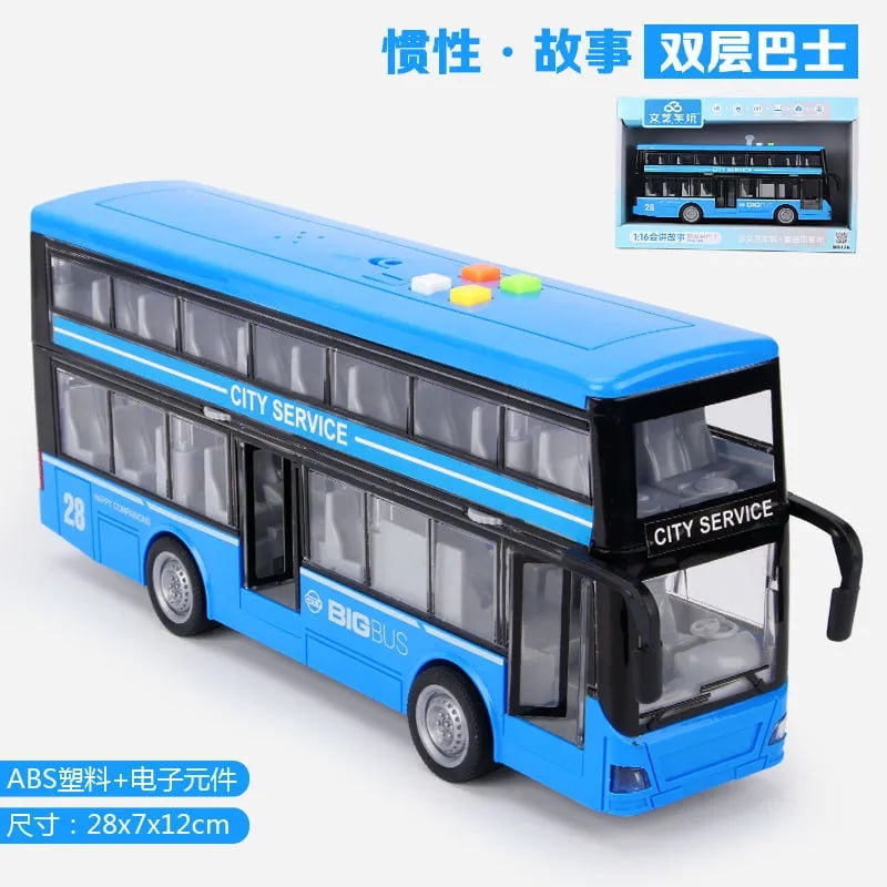 NEWCE Children‘s Big Bus Toy Baby Large Open Door Double Decker Bus Bus ...