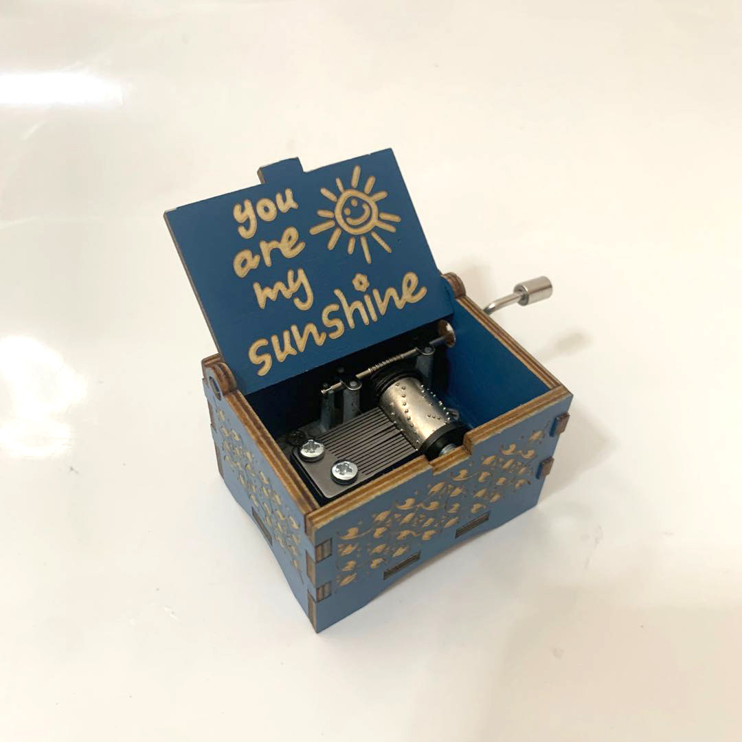 NEWCE Music Box wooden hand music box wooden You Are My Sunshine Music ...