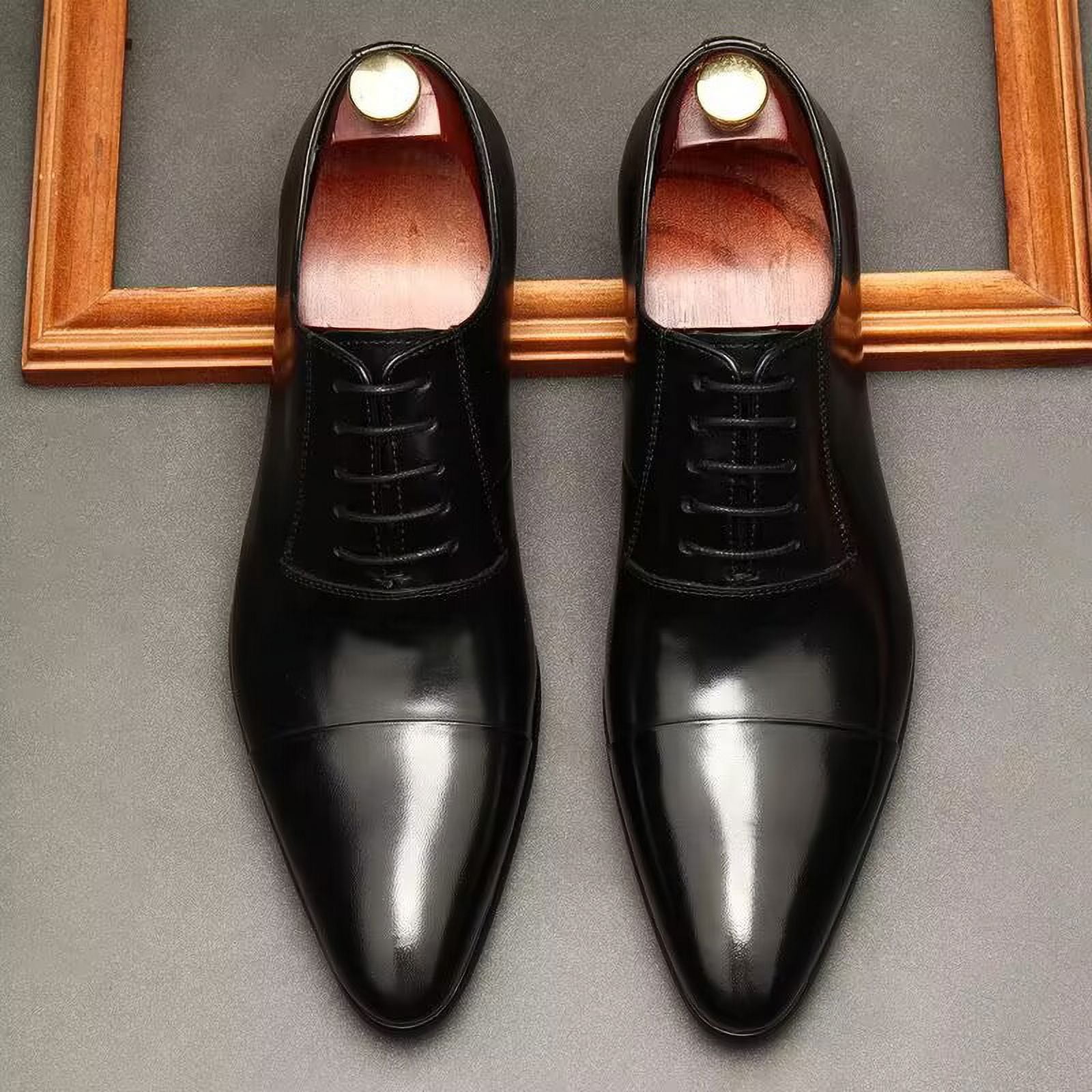 NEWCE New British Three-joint Shoes Men‘s Cowhide Pointed Toe Lace-up ...