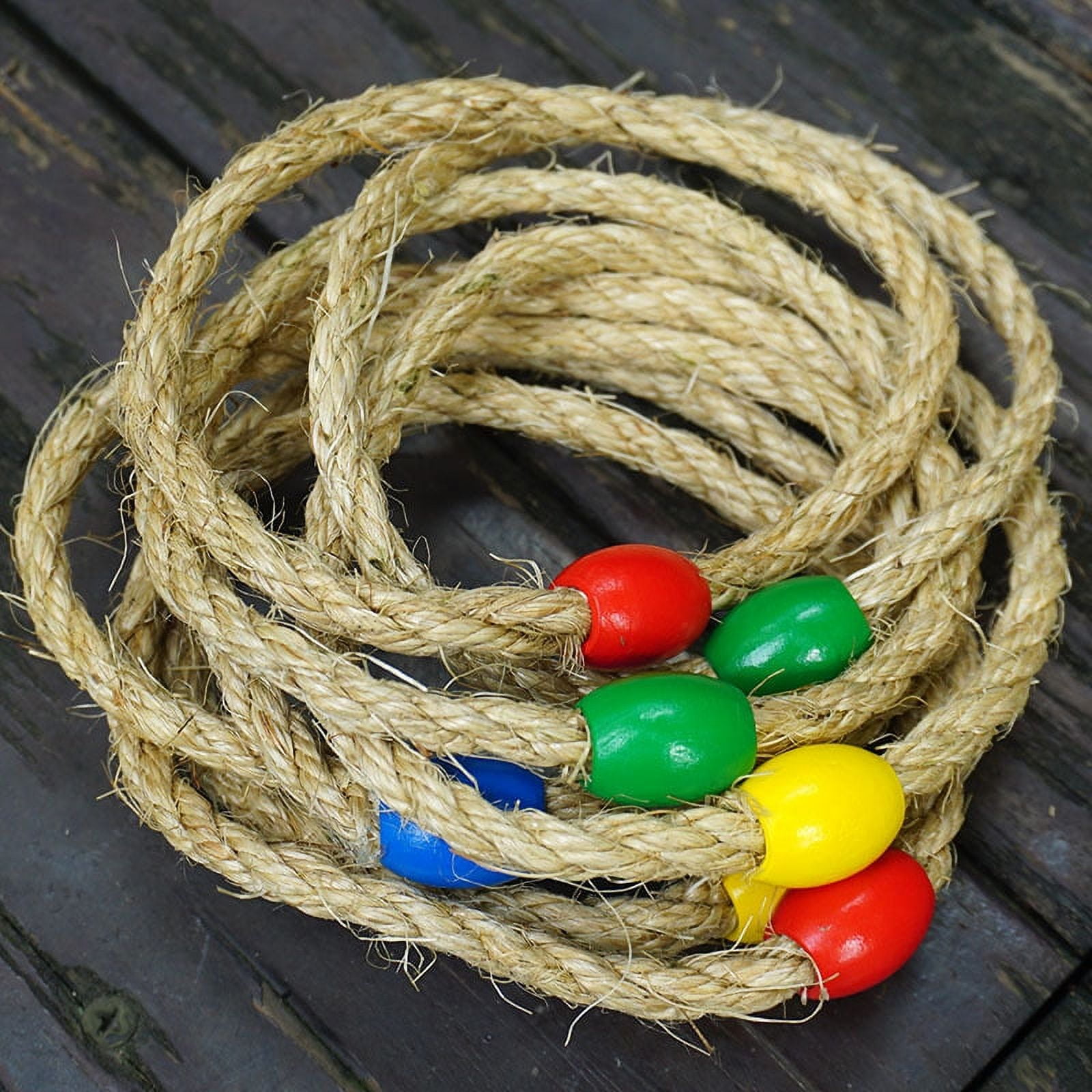 NEWCE Outdoor Hemp Rope Ring Rope Throwing Ring Game Natural Hemp Rope ...