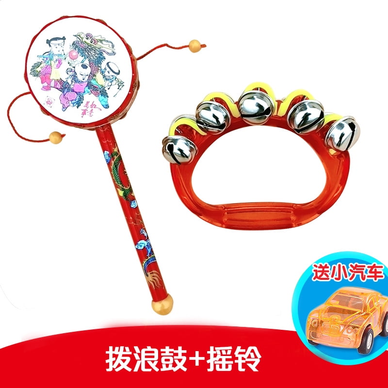 NEWCE Rattle baby old-fashioned sheepskin drum early education drummer ...