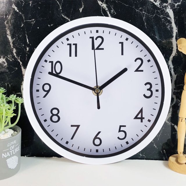 NEWCE Silent Wall Clock Silent Round Wall Clock 8 Inch Battery Powered ...