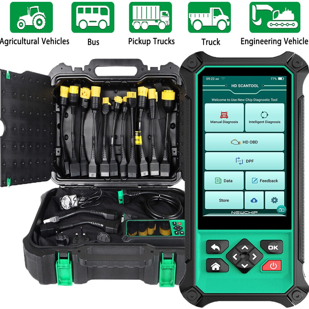 NEWCHIP HDT301 Heavy Duty Truck OBD2 Scanner Bi-directional Diesel ...