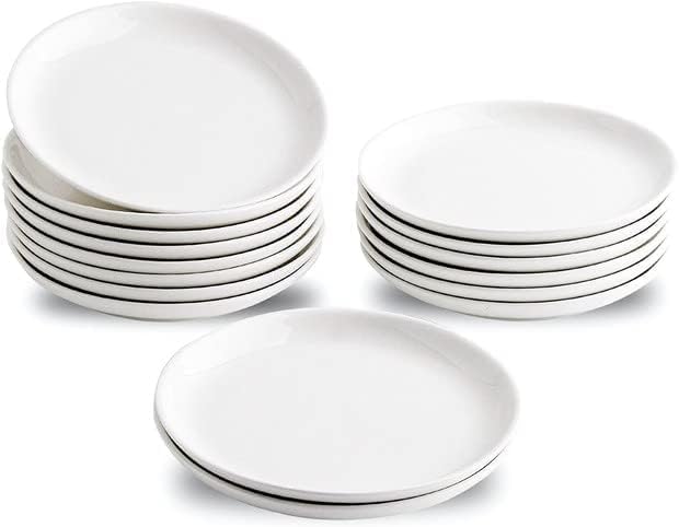 Better Homes & Gardens Porcelain Round Appetizer Plates, White, Set of ...