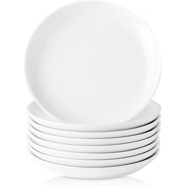 Better Homes & Gardens Porcelain Round Appetizer Plates, White, Set of ...
