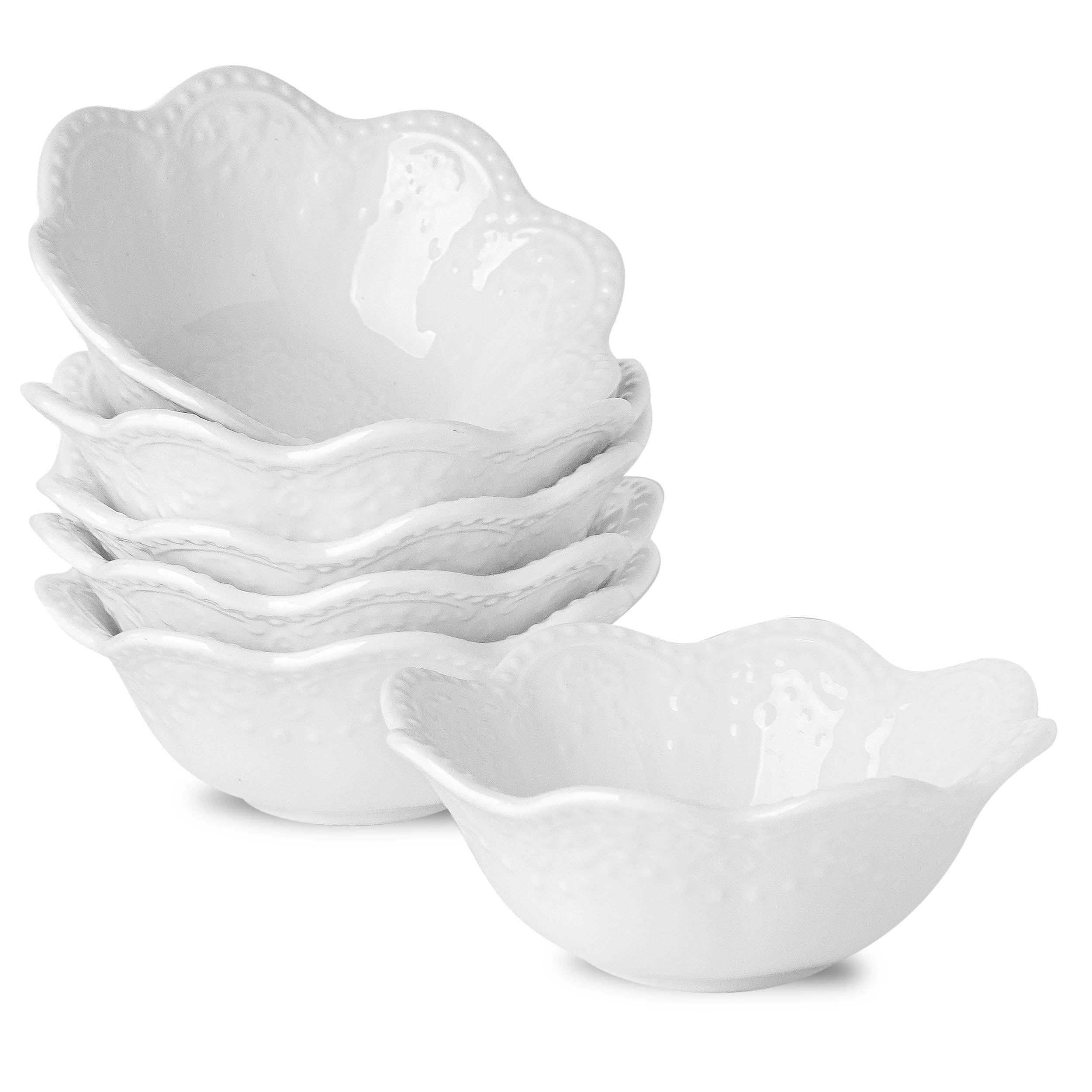 XINLTC Ceramic Dessert Bowls Set of 6, Small Cereal bowl for Ice Cream ...