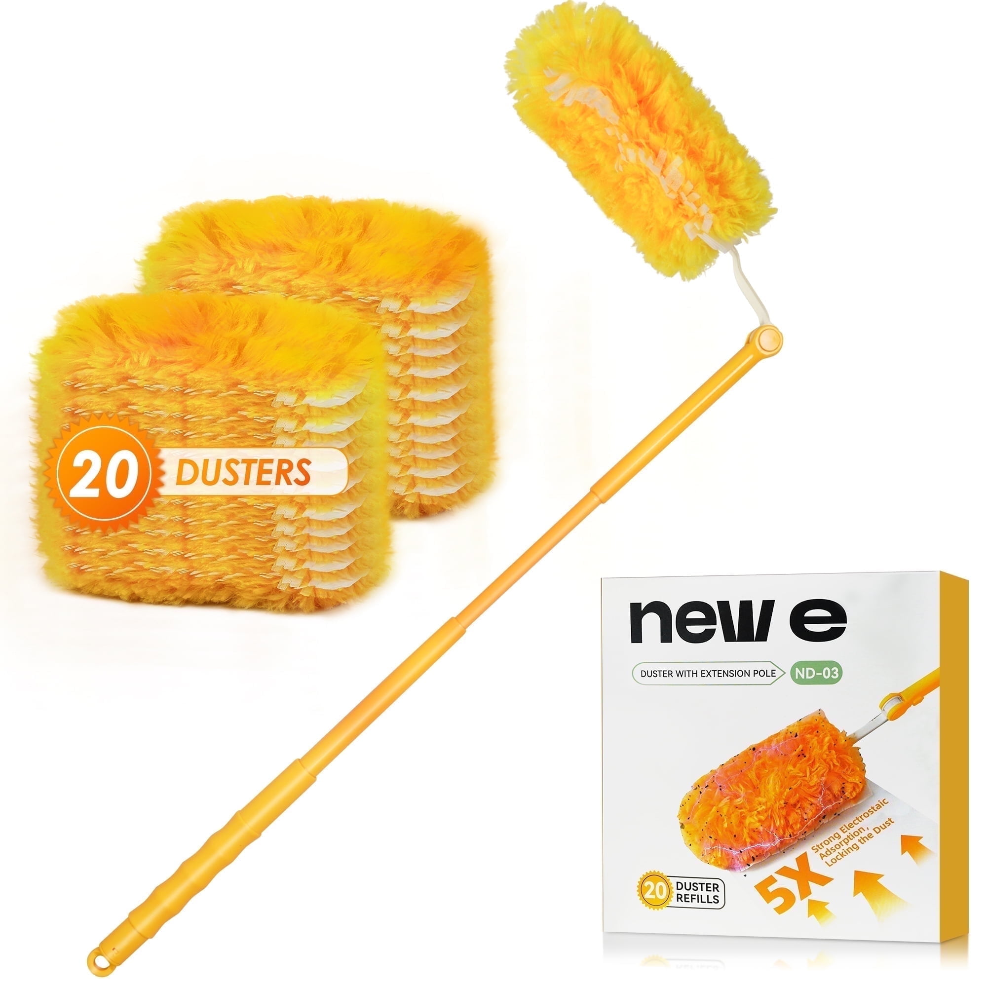 NEWE Dusters for Cleaning with 20 Refills for Swiffer (Yellow ...